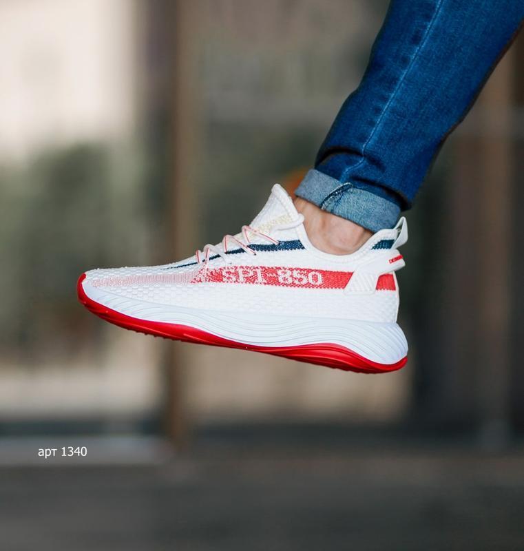 Мужские летние белые кроссовки kulada yeezy spi-850 white 41,42,43,44 ...