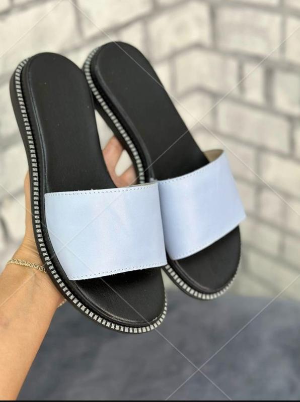 Шлепанцы женские кожаные стильные удобные много расцветок — цена 1049