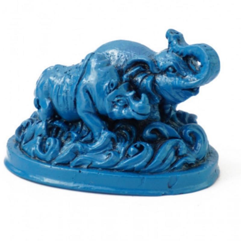 Статуэтка синий носорог и слон полистоун — цена 730 грн в каталоге