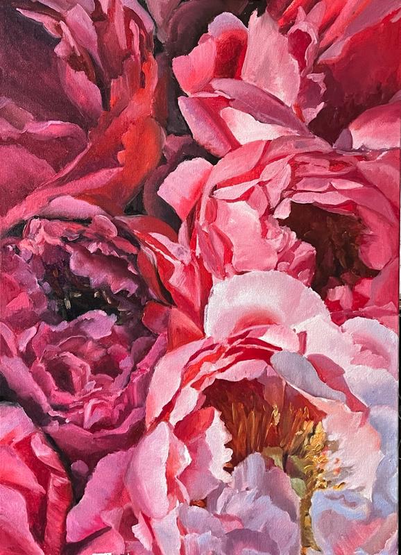 Картина маслом цветы пионы — цена 5000 грн в каталоге Картины Купить