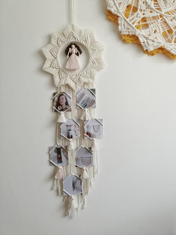 Настінне макраме панно тримач для фото — ціна 1160 грн у каталозі Панно Купити товари для дому