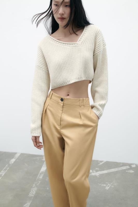 Штани з високою талією та передніми стрілками zara. za — ціна 1095 грн у каталозі Брюки Купити ...