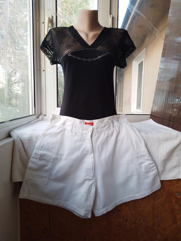 Котонові білі шорти нюанс — ціна 111 грн у каталозі Шорти Купити жіночі речі за доступною ціною