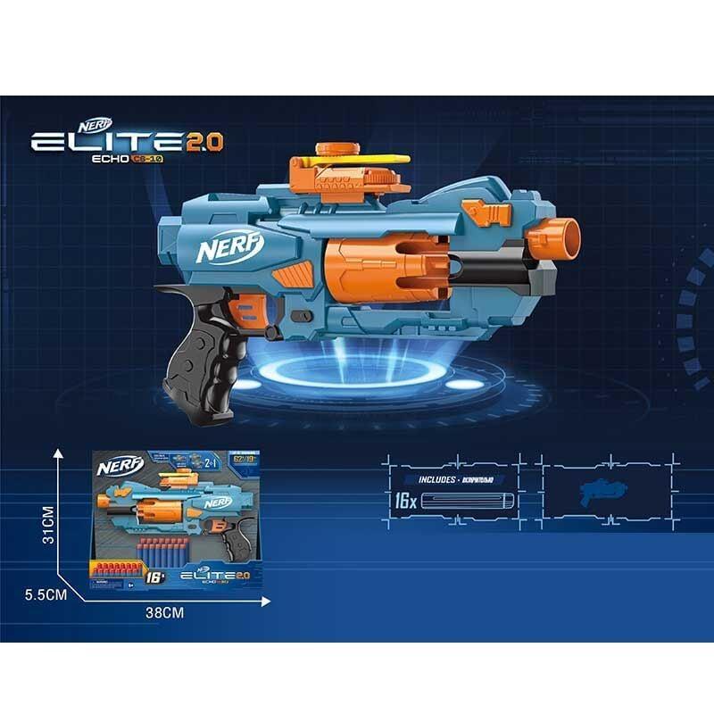 Дитячий бластер нерф nerf elite,16 м'яких патронів, іграшковий автомат ...