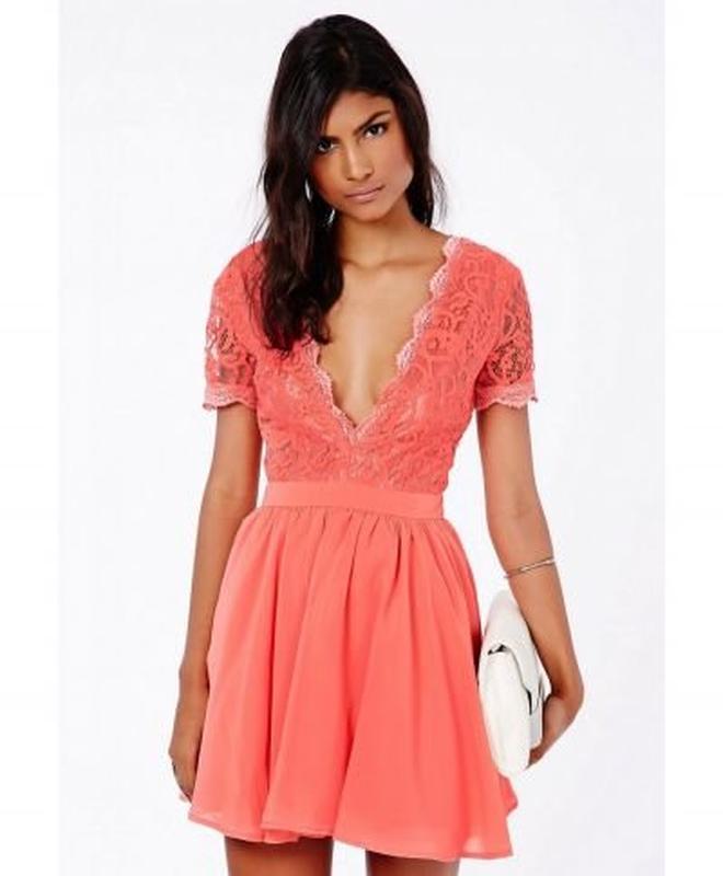 Сукня missguided coral гарну вечірню сукню гіпюр фатин (missguided).12р ...