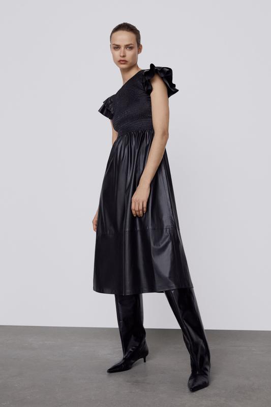 Шкіряна сукня Zara — ціна 850 грн у каталозі Довгі сукні Купити жіночі речі за доступною ціною