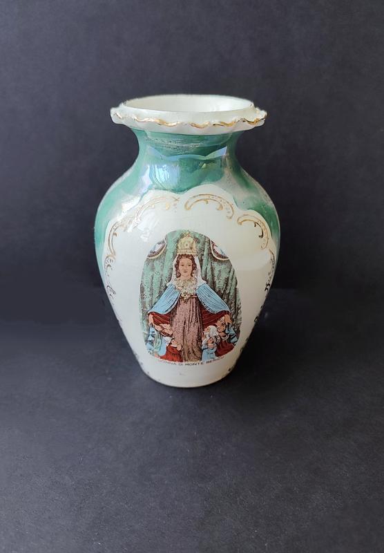 Вінтажна антикварна порцелянова міні ваза Madonna Di Monte Berico