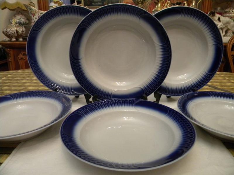 Тарелки глубокие набор 6 шт кобальт фарфор ссср сфз №т80 7 — цена 550