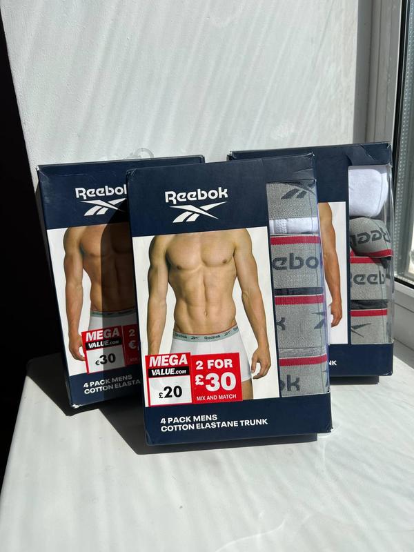 Оригинальный трусы боксерки reebok 4шт. — цена 1090 грн в каталоге ...