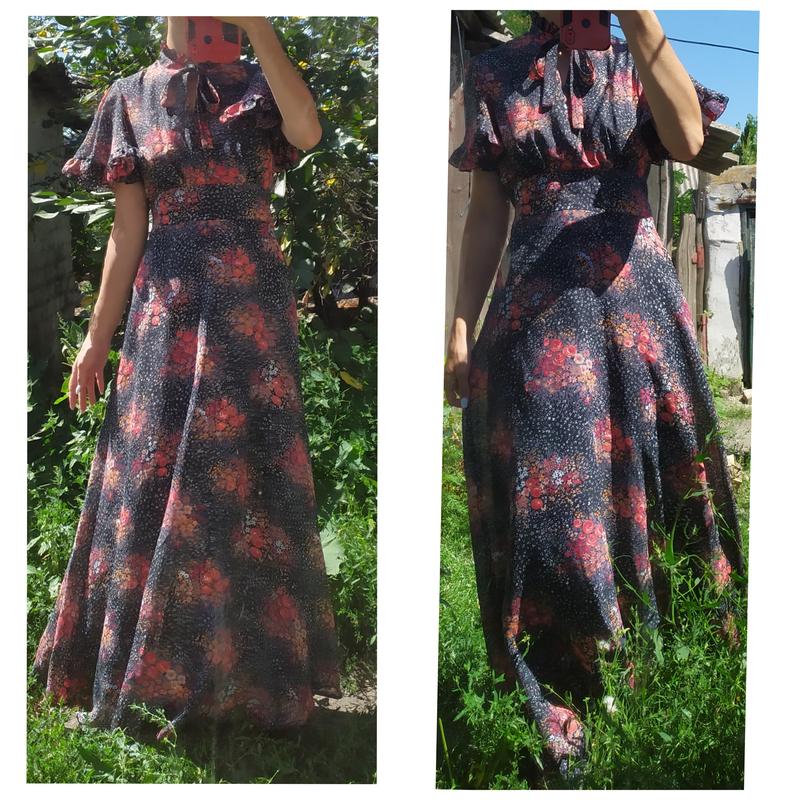 Вінтажна довга сукня у вінтажному стилі — ціна 500 грн у каталозі Довгі сукні Купити жіночі речі