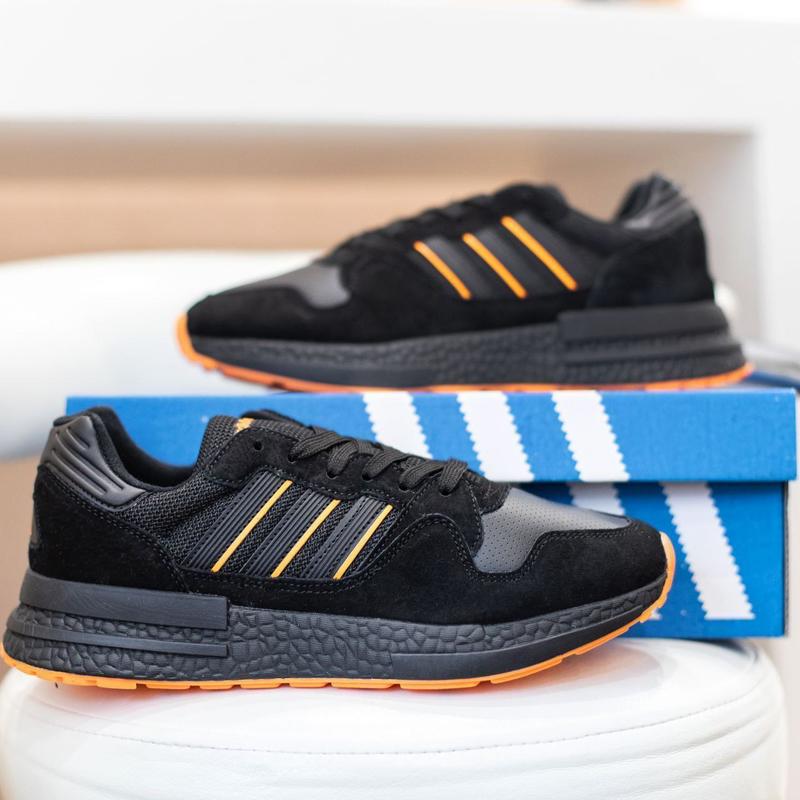 Adidas zx 500 кроссовки мужские черные кожаные замшевые кеды адидас ...