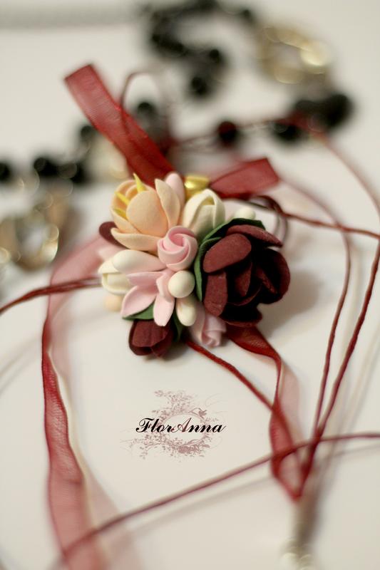 Кулон ручної роботи з квітами "оксамитове ранок" — ціна 260 грн у ...