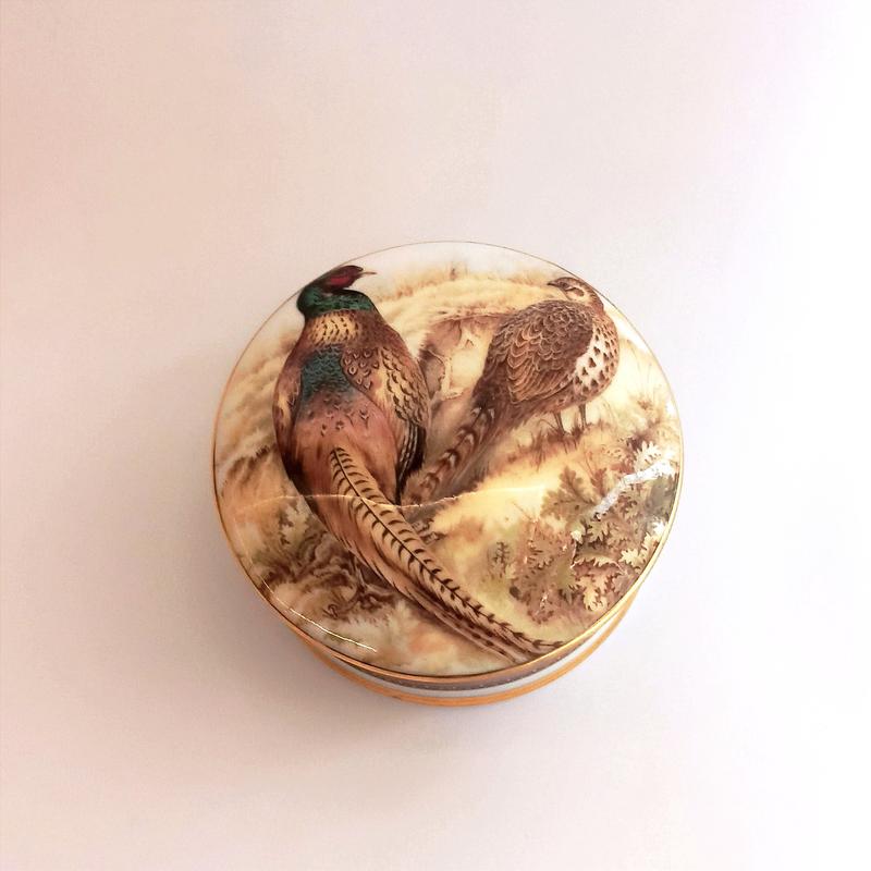 Винтажная фарфоровая шкатулка для драгоценностей фазаны англия — цена 400 грн в каталоге