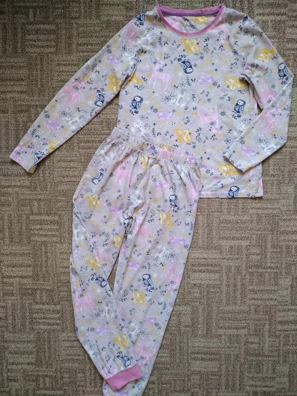 Сіра піжама в прикольний принт — ціна 190 грн у каталозі Піжами Купити жіночі речі за доступною