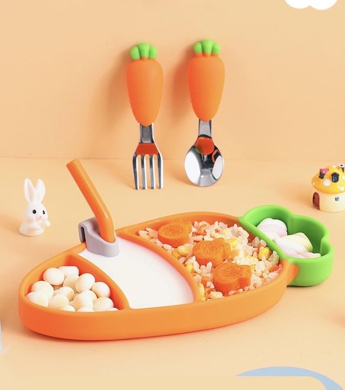 Силиконовая секционная тарелка «морковь — цена 485 грн в каталоге