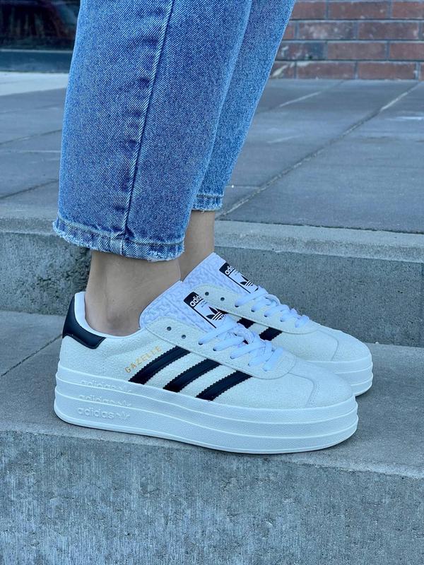 Женские кроссовки adidas gazelle bold white black#адидас — цена 2600 ...