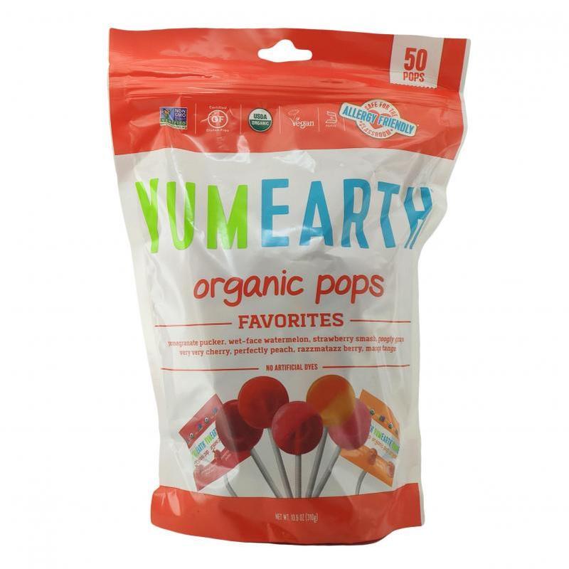 Органічні натуральні льодяники на паличці 50 штук Yummy Earth 310 г