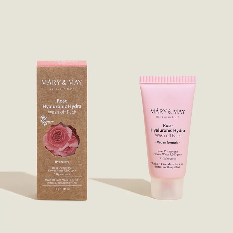 Mary & may rose hyaluronic hydra clow wash off pack глиняна маска з ...
