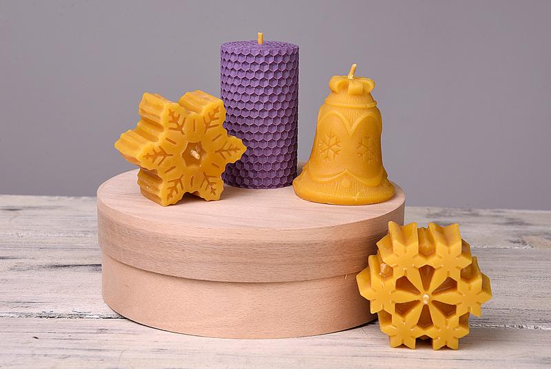 Набір свічок з натурального бджолиного воску зимовий Zigrivay 4шт нд2 — ціна 395 грн у