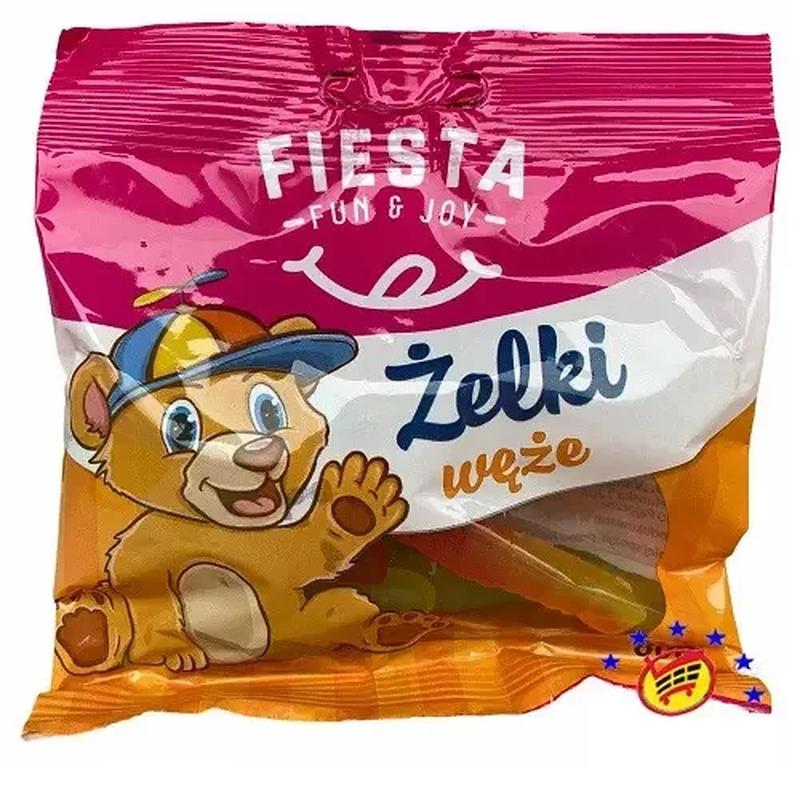 Цукерки желейні fiesta zelki черв'ячки, 80 г, жувальні цукерки, польща ...