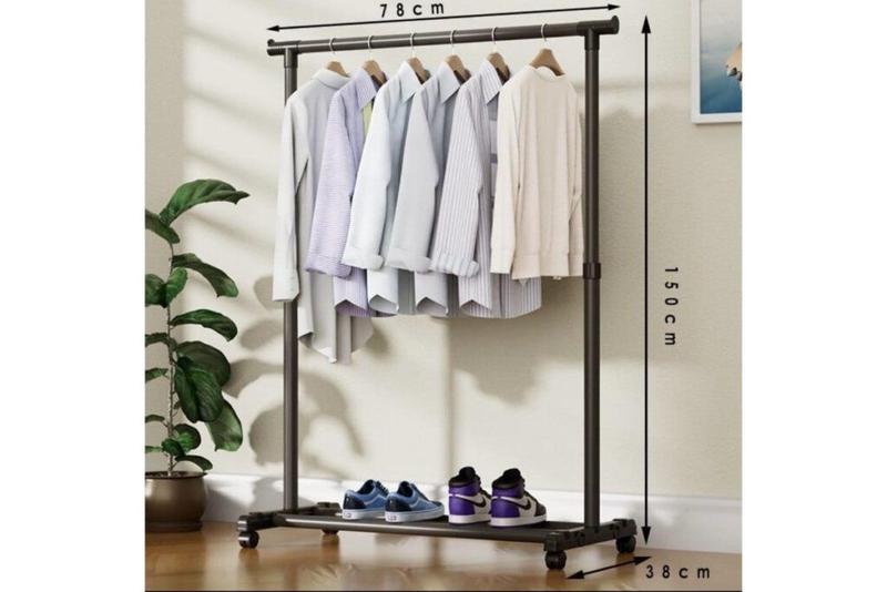 Вешалка стойка для одежды телескопическая Double Pole 4 Jl Dsg 8633 78 150 38см — ціна 369 грн