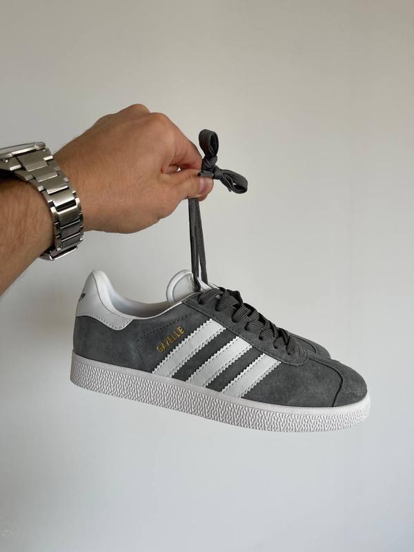 Шикарные женские кроссовки adidas gazelle grey адидас газели серые ...