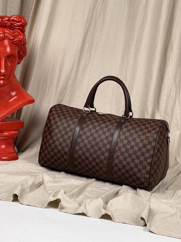 Дорожная сумка кожаная louis vuitton мужская женская коричневая в ...