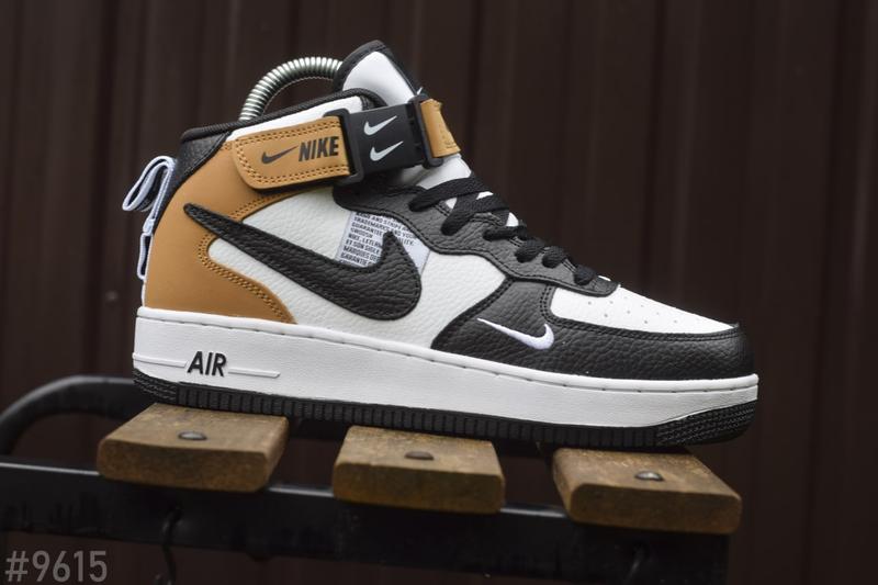 Nike air force 1 mid white black brown — цена 2556 грн в каталоге ...