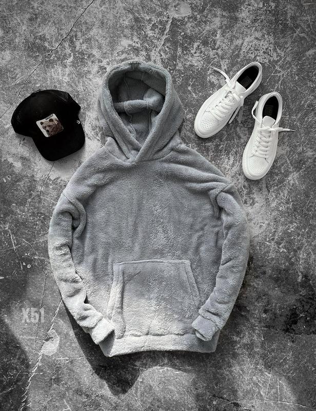 Худі утеплене оверсайз сіре — ціна 1149 грн у каталозі Чоловічі худі