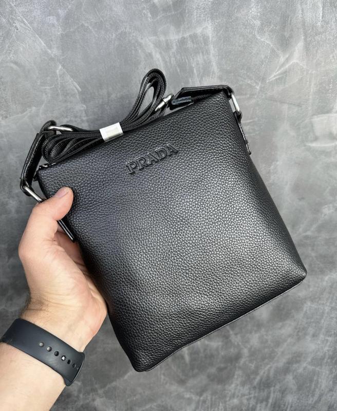 Чоловіча шкіряна сумка на через плече Prada прада сумка — ціна 1890 грн у каталозі Сумки Купити