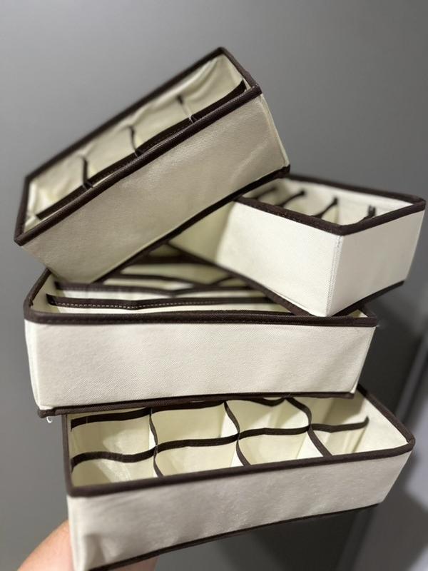 Комплект органайзерів для зберігання білизни 4 в 1 бєж — ціна 350 грн у каталозі Органайзери