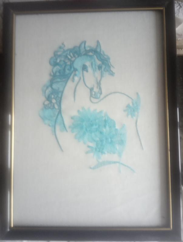 Картина вышивка лошадка розвантажуюсь — цена 600 грн в каталоге Картины Купить товары для