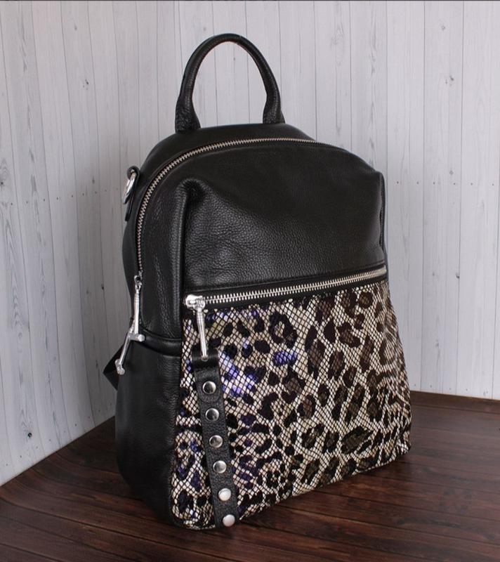 Шкіряний рюкзак сумка леопард — ціна 2600 грн у каталозі Рюкзаки Купити аксесуари за доступною