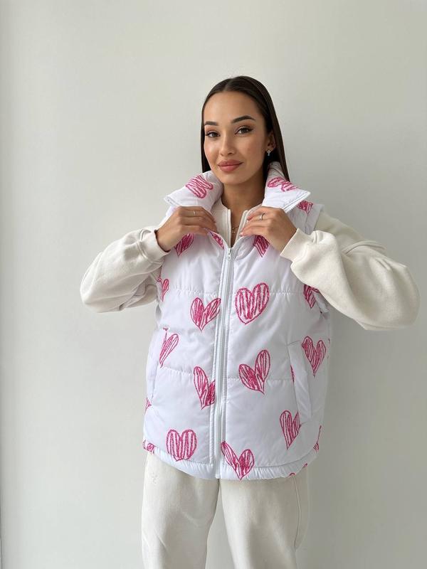 Жилетка с сердечками — цена 799 грн в каталоге Жилетки Купить женские вещи по доступной цене на