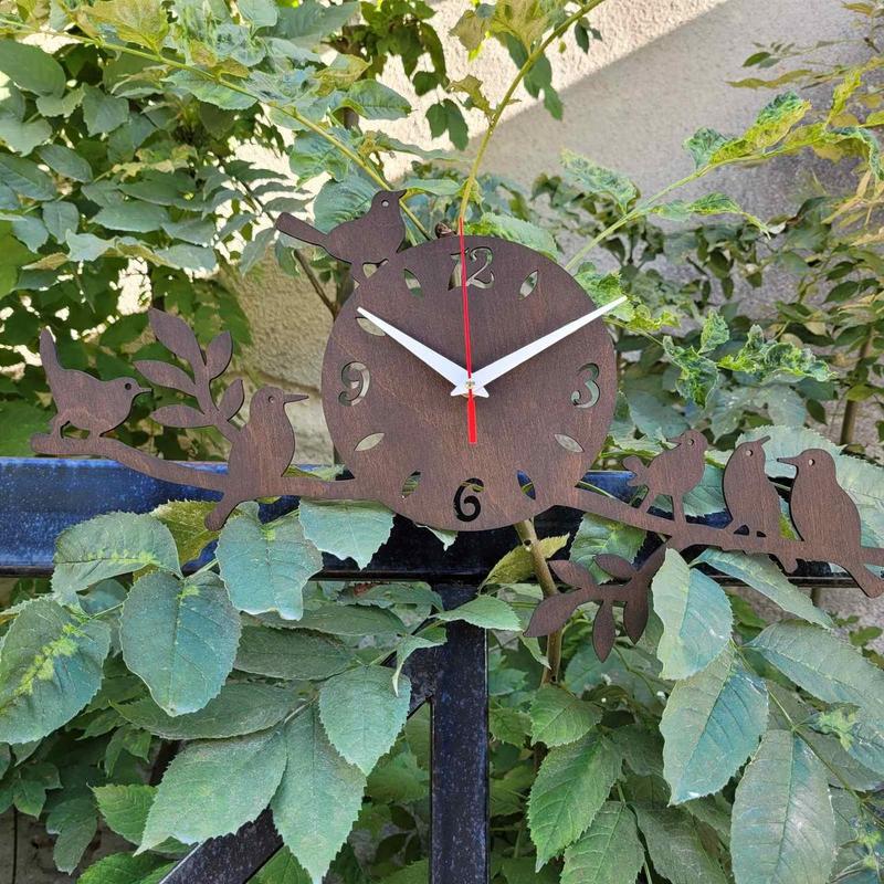 Настенные деревянные часы с птицами с бесшумным механизмом — цена 800 ...