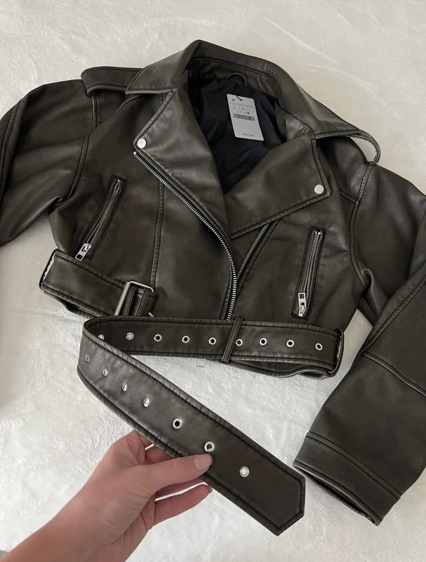 Трендовая кожаная байкерская куртка — цена 1800 грн в каталоге Куртки Купить женские вещи по