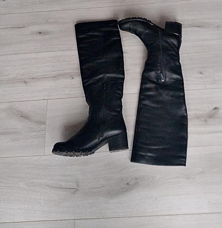 Кожаные высокие сапоги — цена 750 грн в каталоге Ботинки Купить женские вещи по доступной цене