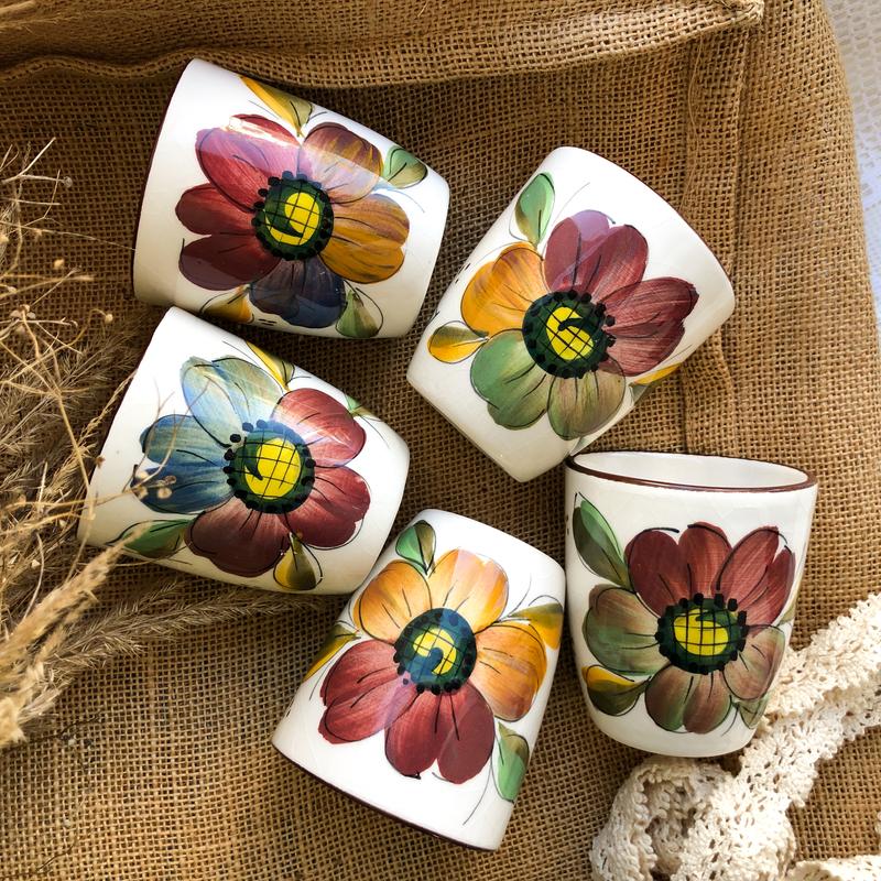 Порцелянові стакани для вина вінтаж іспанія ручний розпис — ціна 0 грн у каталозі Келихи і