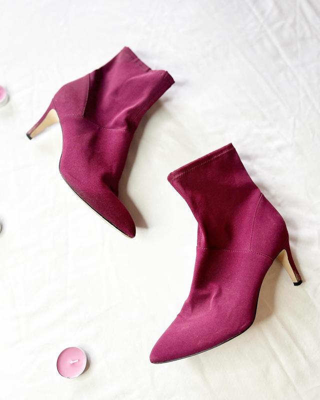 Бордові ботильйони носки — ціна 49 грн у каталозі Ботильйони Купити жіночі речі за доступною