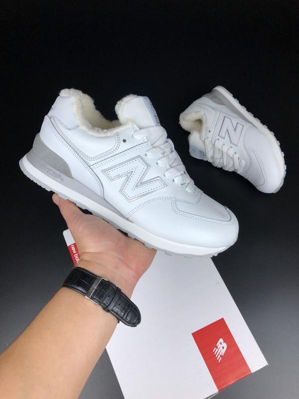 Женские зимние кроссовки на меху new balance 574 белые ( зима ) — цена ...