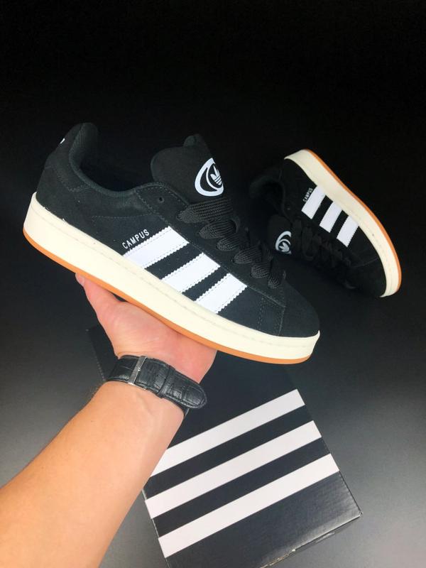 Adidas campus кроссовки мужские замшевые черные с белым зимние с мехом ...