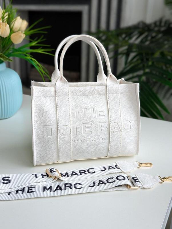 Женская сумка шопер the tote bag marc jacobs белая подарочная сумка ...