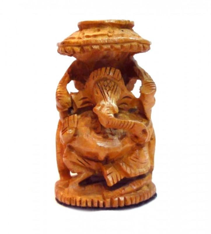 Ганеш деревяний під парасолькою кедр с25 2 — ціна 148 грн у каталозі Статуетки Купити товари