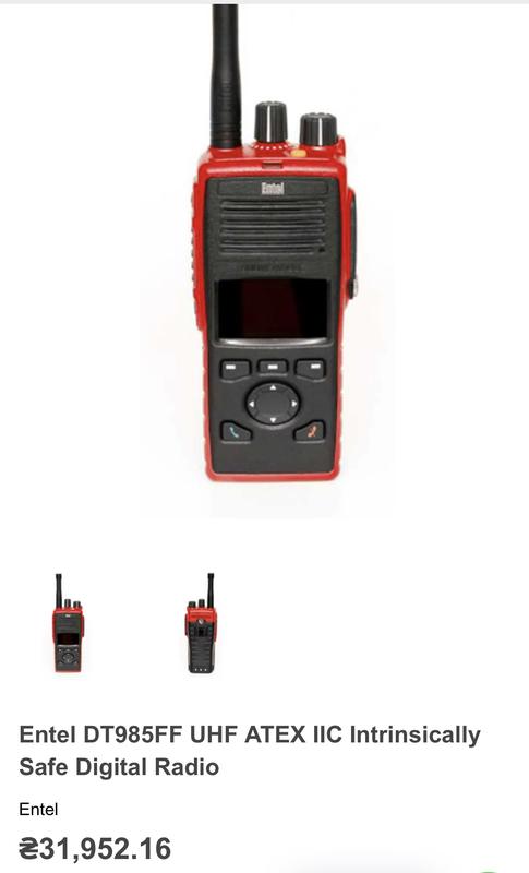 Нові портативная радиостанция entel dt985ff для пожарных med, atex — ціна 12000 грн у каталозі ...