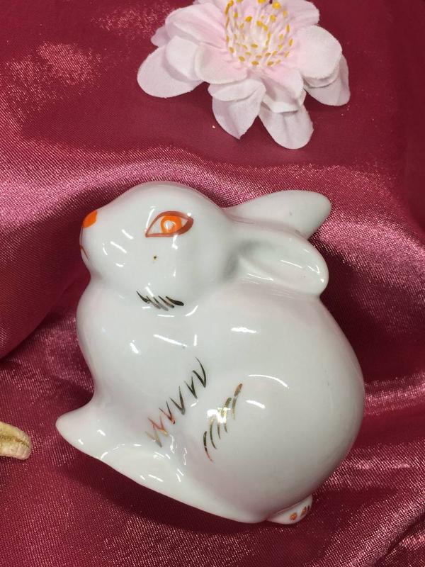 Статуэтка фигурка кролик зайчик фарфор винтаж клеймо ссср н1052 — цена 375 грн в каталоге