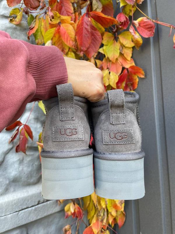 Угги на платформе сірі ugg classic ultra mini platform gray 37 38 39 40 ...
