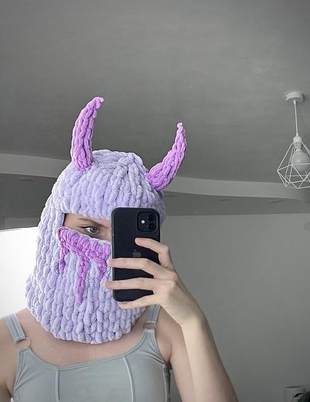 Балаклава пуфі в стилі демона — ціна 700 грн у каталозі Шапки Купити аксесуари за доступною