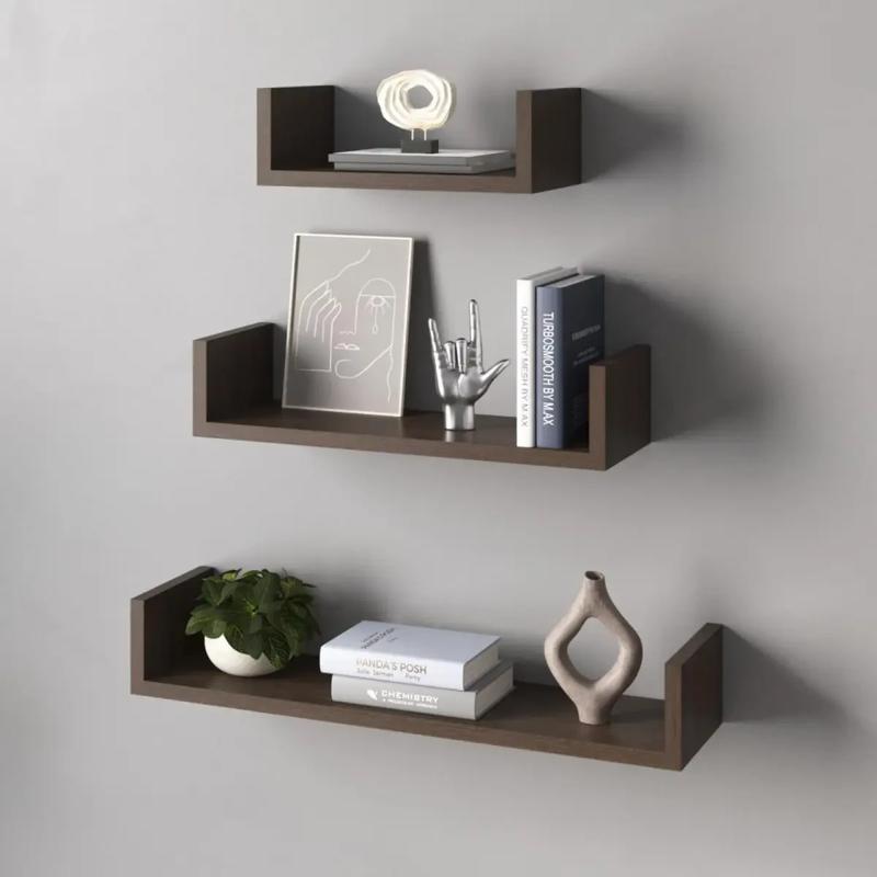 Полиці настінні комплект навісних полиць із 3 шт мм венге — ціна 400