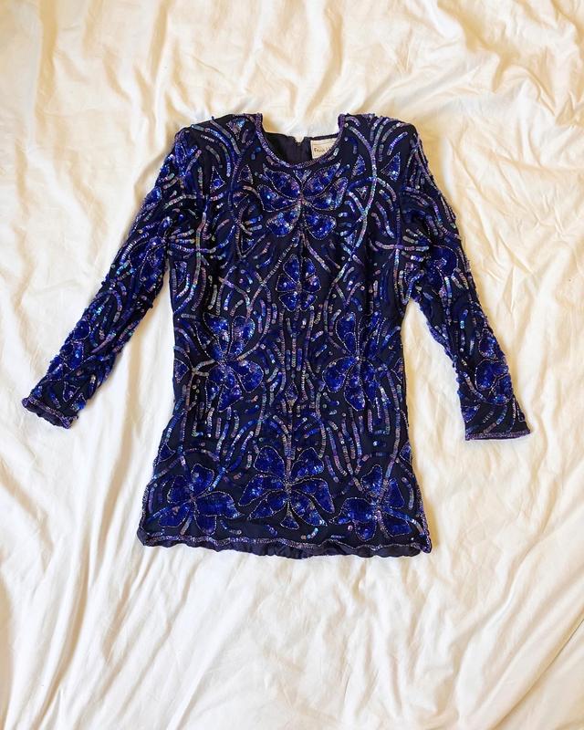 Сукня туніка шовкова вінтажна з бісером — ціна 200 грн у каталозі Короткі сукні Купити жіночі