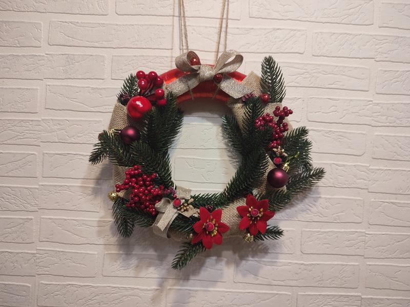 Вінок різдвяний, вінок на двері або стіну новорічний — ціна 545 грн у ...
